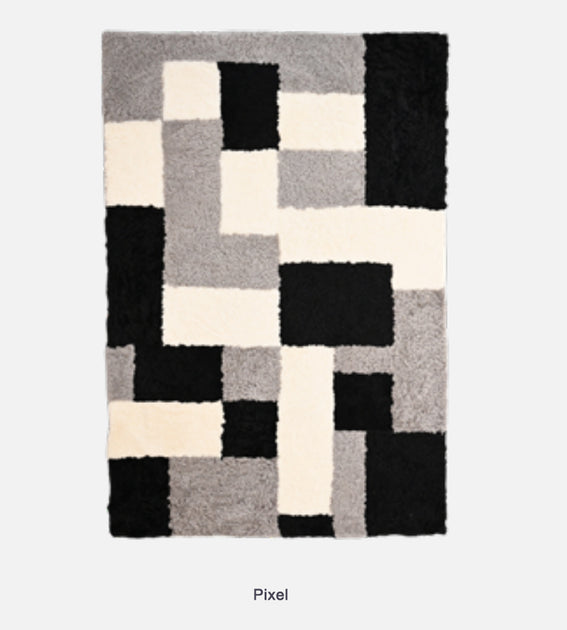 PIXEL | Curly Wool Custom Genuine Shearling Rugs from SheepskinShop ...
