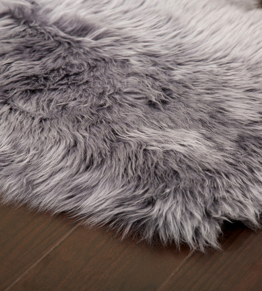 Double Grey Sheepskin | 2x Longwool Lambskin Pelts | SheepskinShop.ca