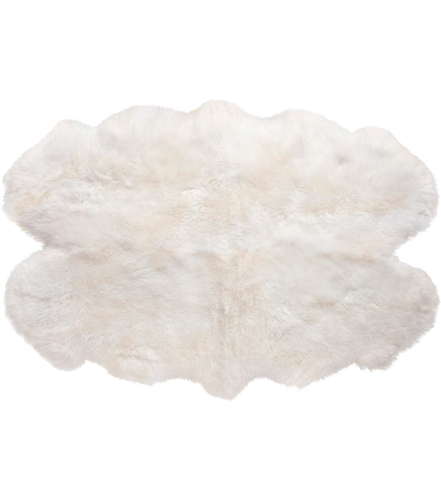 Quad Ivory Sheepskin | 4 Pelt Lambskin Rug | SheepskinShop.ca